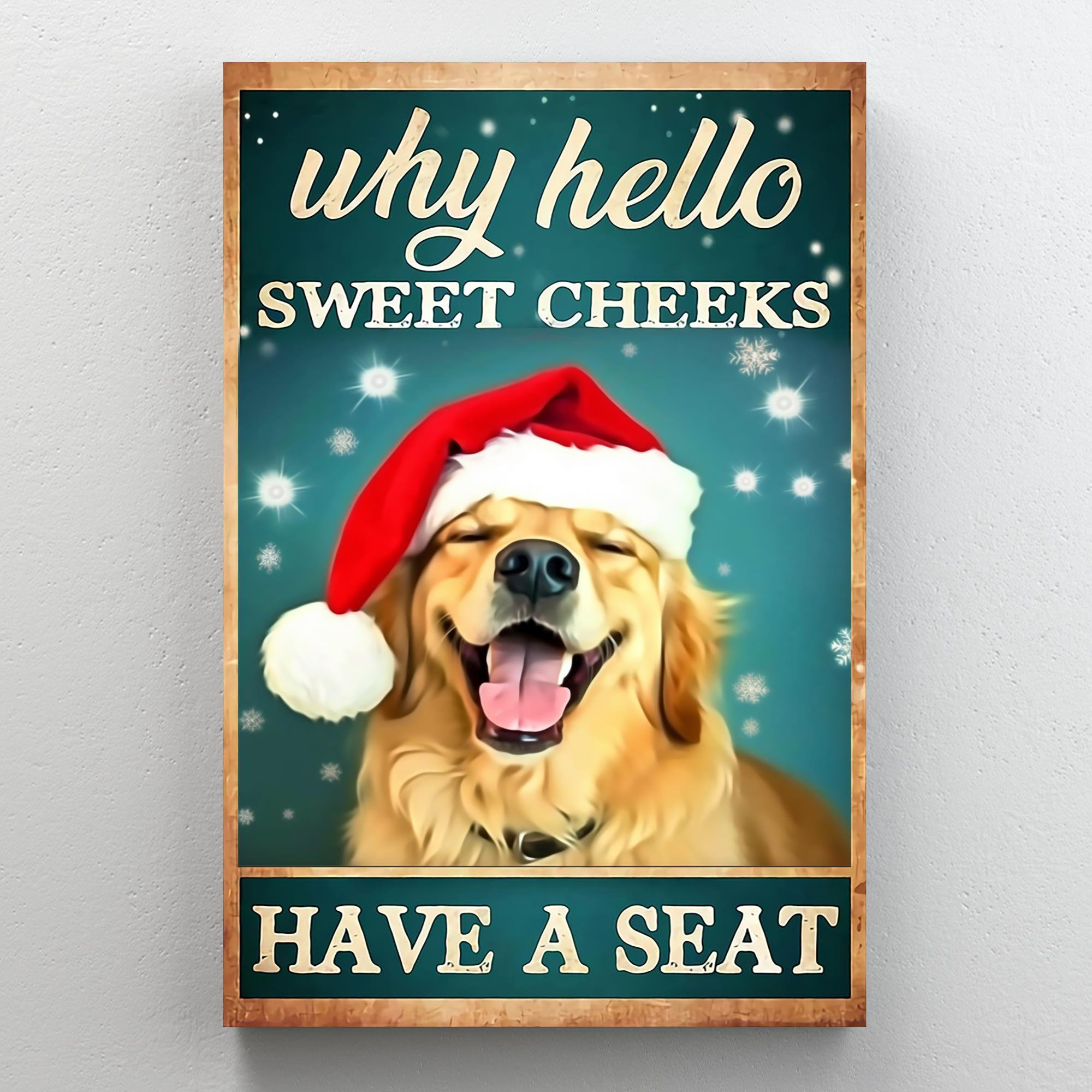 Trinx Golden Dog Why Hello Sweet Cheeks On Canvas Graphic Art | Wayfair